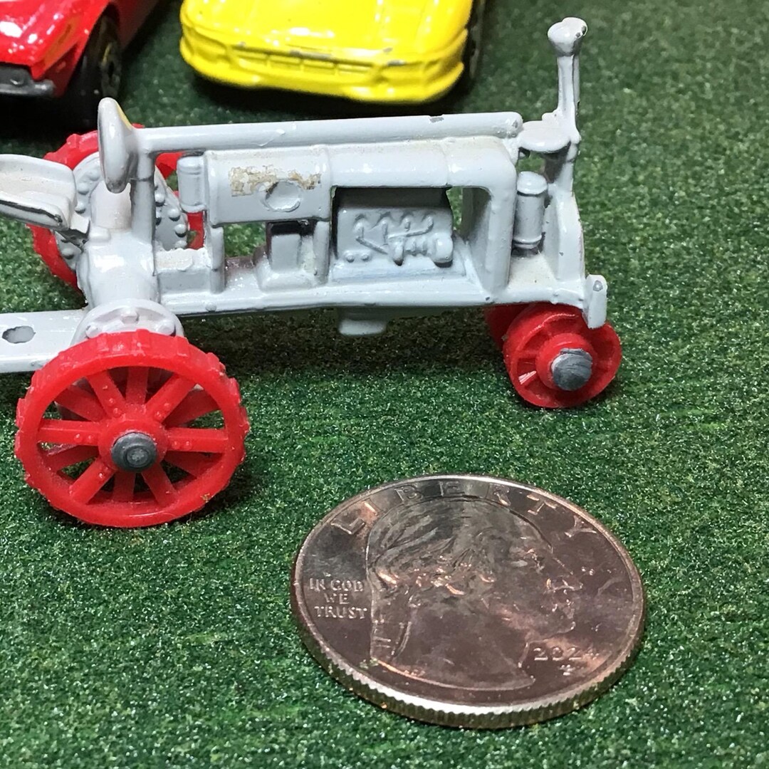Vintage Grey Diecast Tractor With Red Plastic Wheels - Etsy