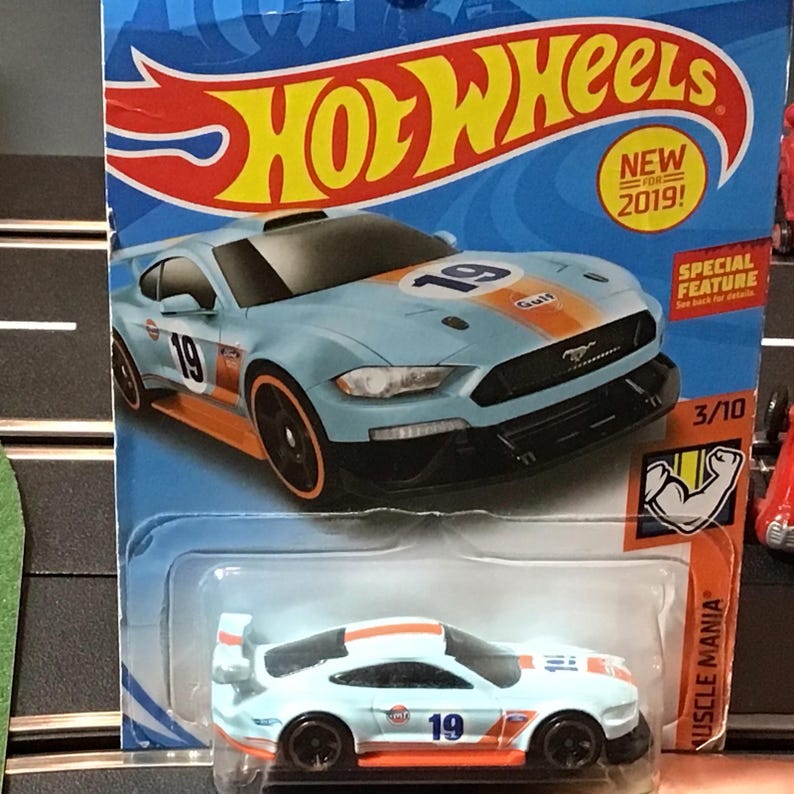 Hot Wheels 1965 Blue Gulf Racing Mustang 22 Fastback Diecast 1/64 Scale ...