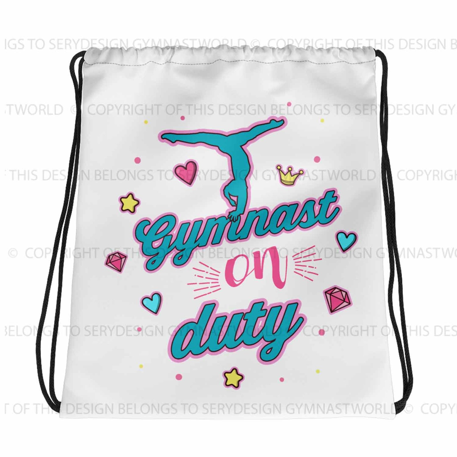 Gymnastics Bag, Drawstring Bag, Gymnastics Drawstring Bag , Gym Bag ...