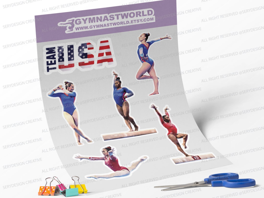 Gymnastics Stickers Simone Biles Stickers Usa Stickers - Etsy