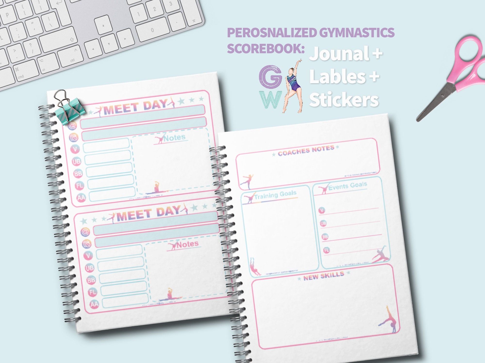 Gymnastics Scorebook, Gymnastics Meet Score, Gymnastics Journal With ...