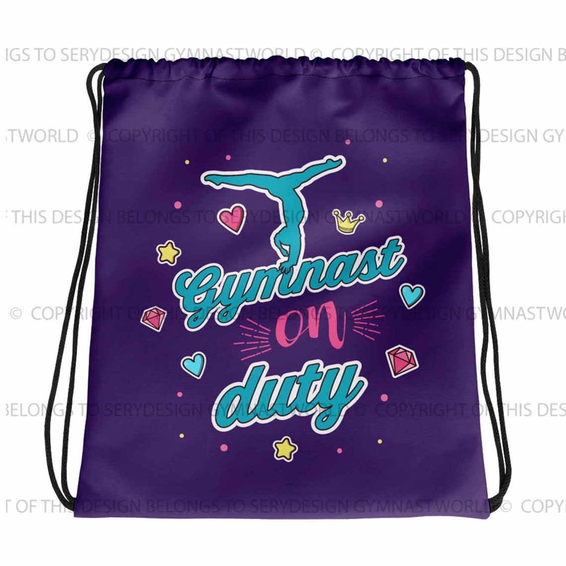 Gymnastics Bag, Drawstring Bag, Gymnastics Drawstring Bag , Gym Bag ...