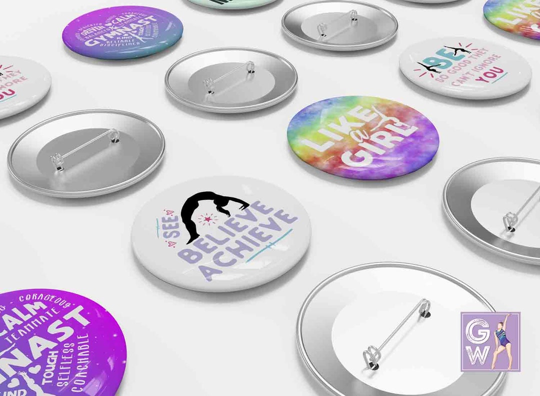 Gymnastics Pin Button Gymnastics Buttons Gymnastics Pin - Etsy