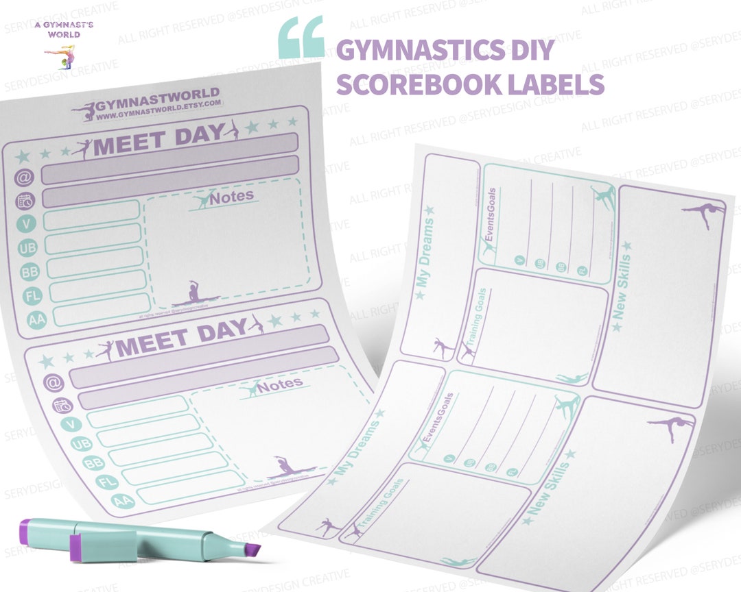 Gymnastics Scorebook Labels Set, Gymnastics Scorebook, Gymnastics ...