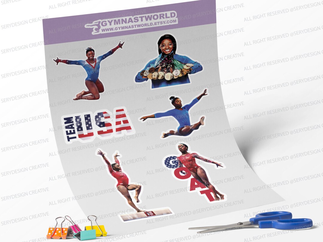 Simone Biles Stickers, Gymnastics Stickers, Simone Biles, USA Stickers ...