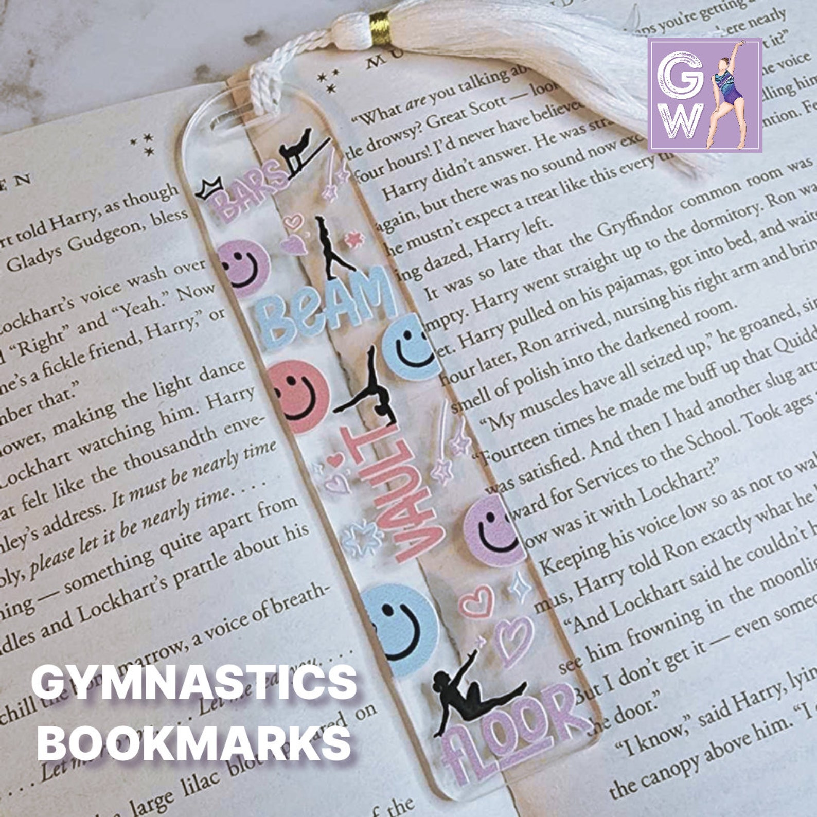 Gymnastics Bookmark, Gymnastics Gift, Gymnastics, Bookmark With Tassel ...