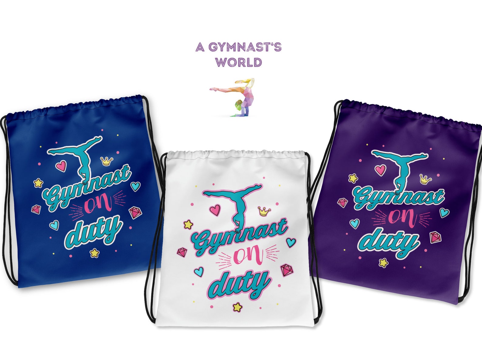 Gymnastics Bag, Drawstring Bag, Gymnastics Drawstring Bag , Gym Bag ...