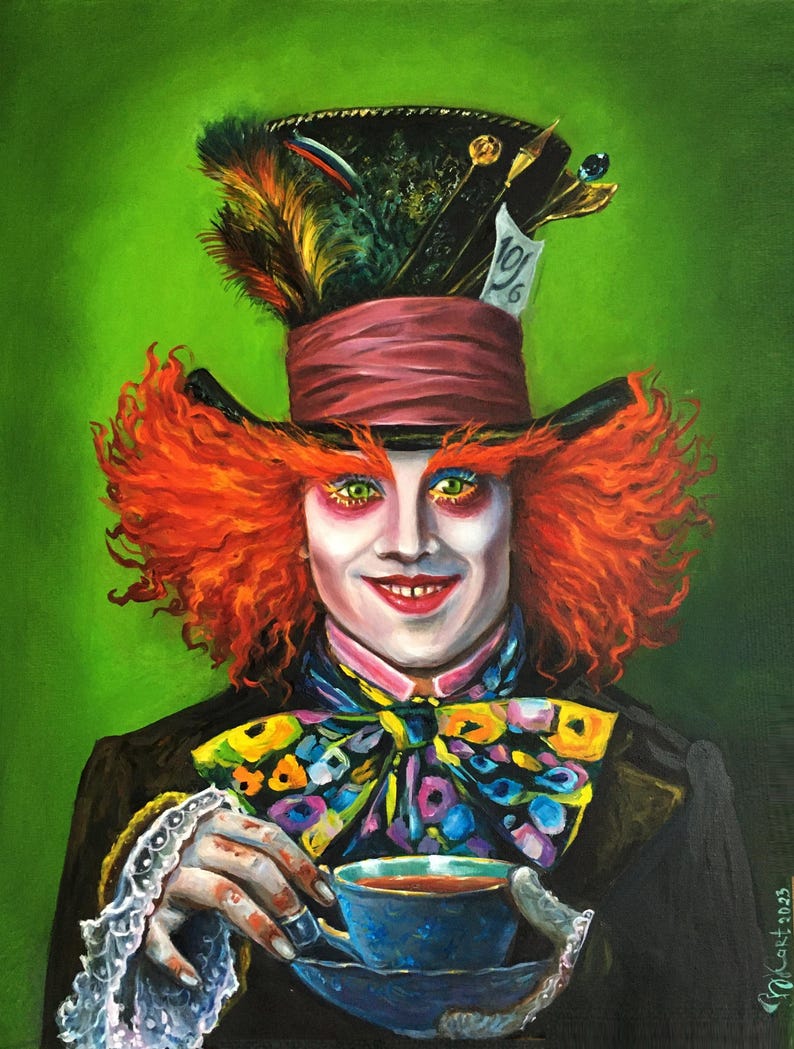 The Mad Hatter. Alice in Wonderland Original Oil Painting 60 Cm ...