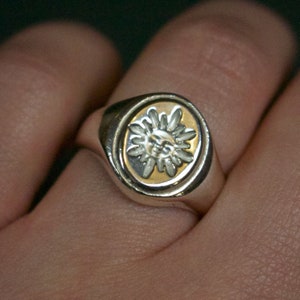 Sol Heavy Oval Sun Face Engraved Intaglio Ring Seal Fob Signet Ring ...