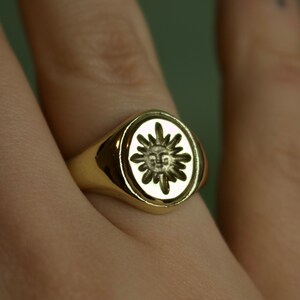 Sol Heavy Oval Sun Face Engraved Intaglio Ring Seal Fob Signet Ring ...