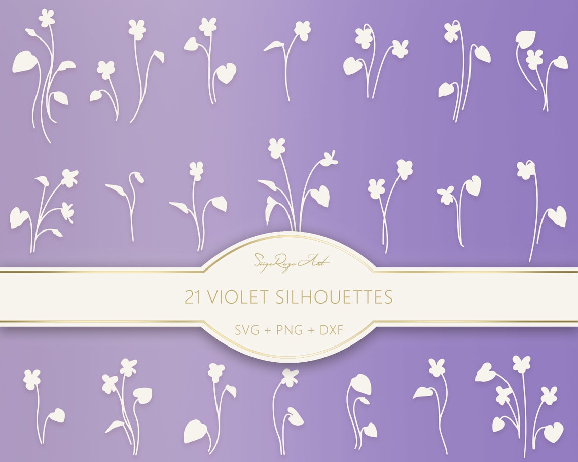 Violet Silhouette Svg and Png Bundle, Violet Svg, Floral Svg, Cricut ...