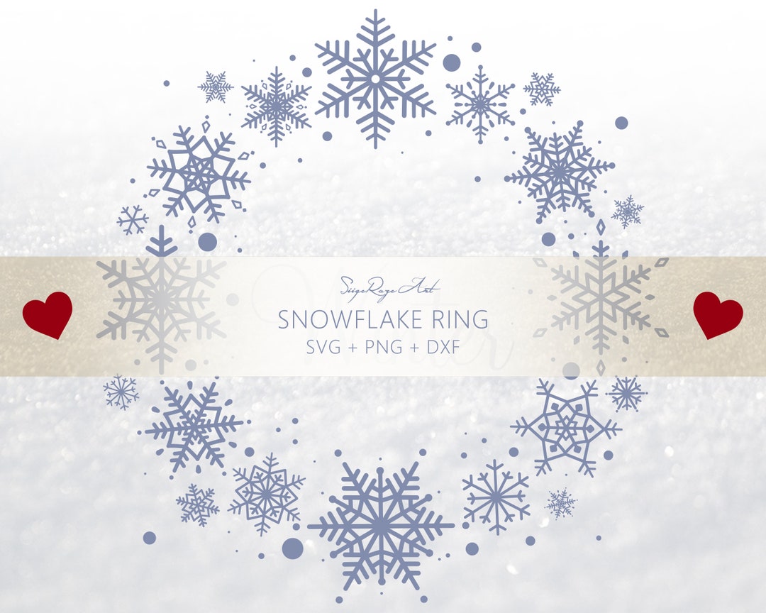 Simple Snowflake Ring Silhouette Design SVG, Snowflake Frame, Cricut ...