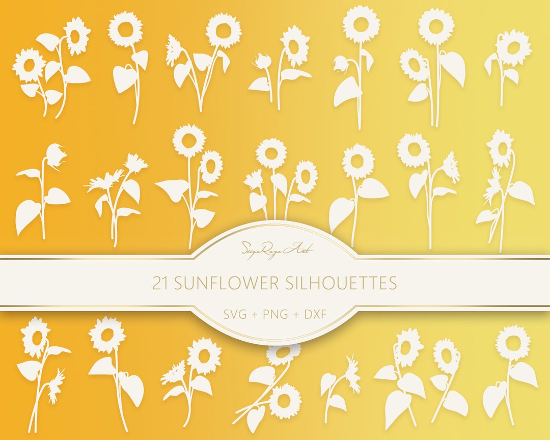 Sunflower Silhouette Svg Bundle, Sunflower Svg, Floral Svg, Cricut ...