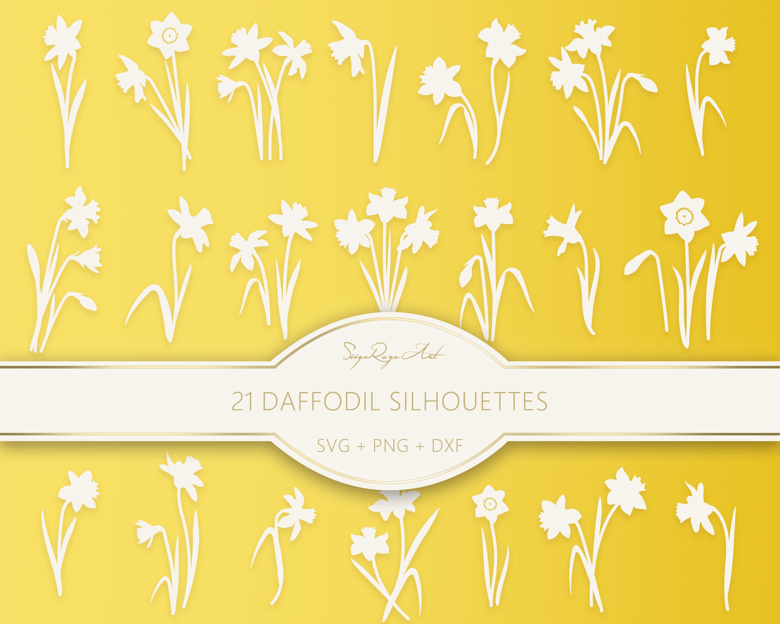 Buy Daffodil Silhouette Svg and Png Bundle, Daffodil, Narcissus, Cricut ...