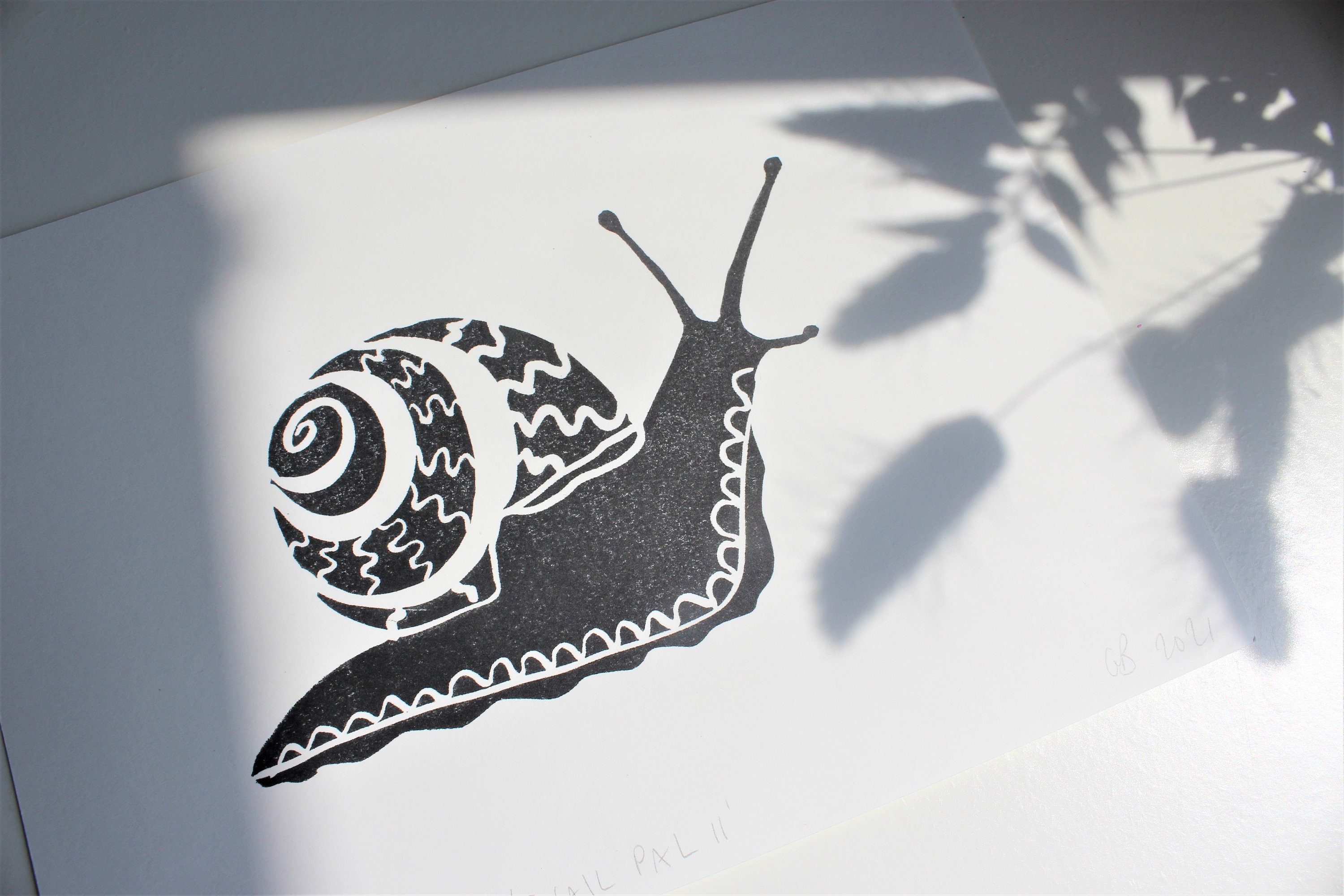 Snail Lino Print A5 Snail Art Black Lino Print Snail Gift - Etsy Ireland