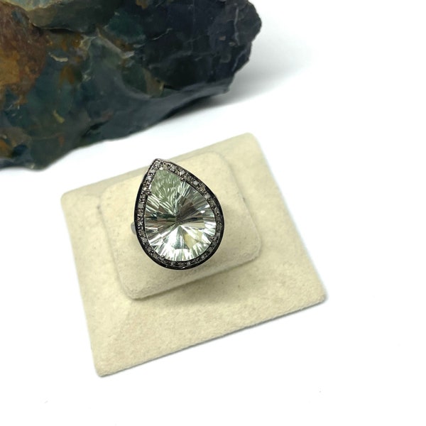 Prasiolite Ring - Etsy