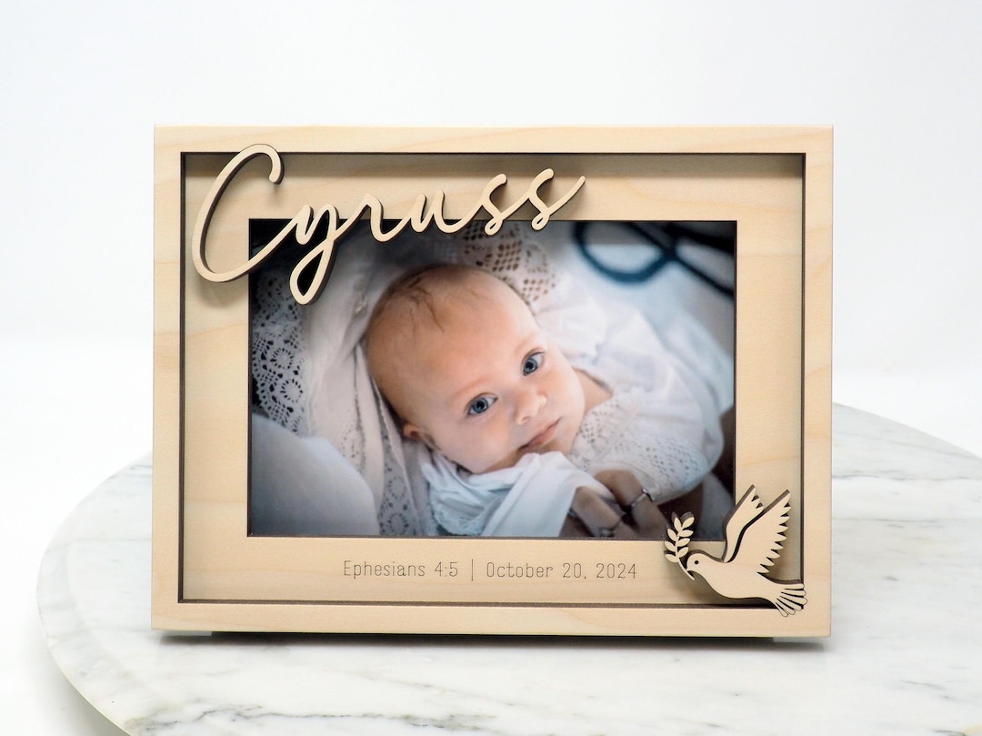 Personalized Baptism Frame | Christening Gift | Custom Picture Frame ...