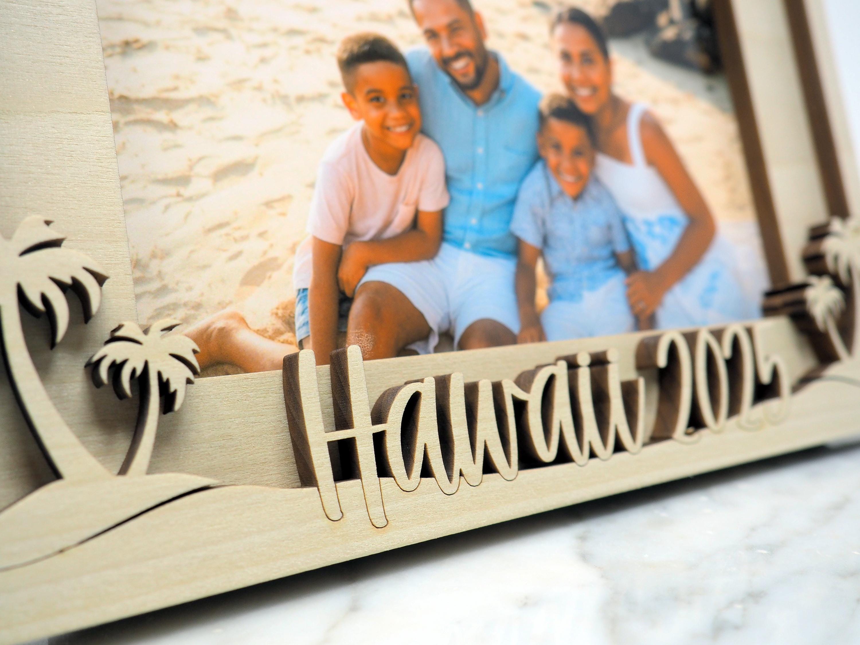 Personalized Hawaii Vacation Picture Frame | 4x6 or 5x7 Wooden Frame - Etsy