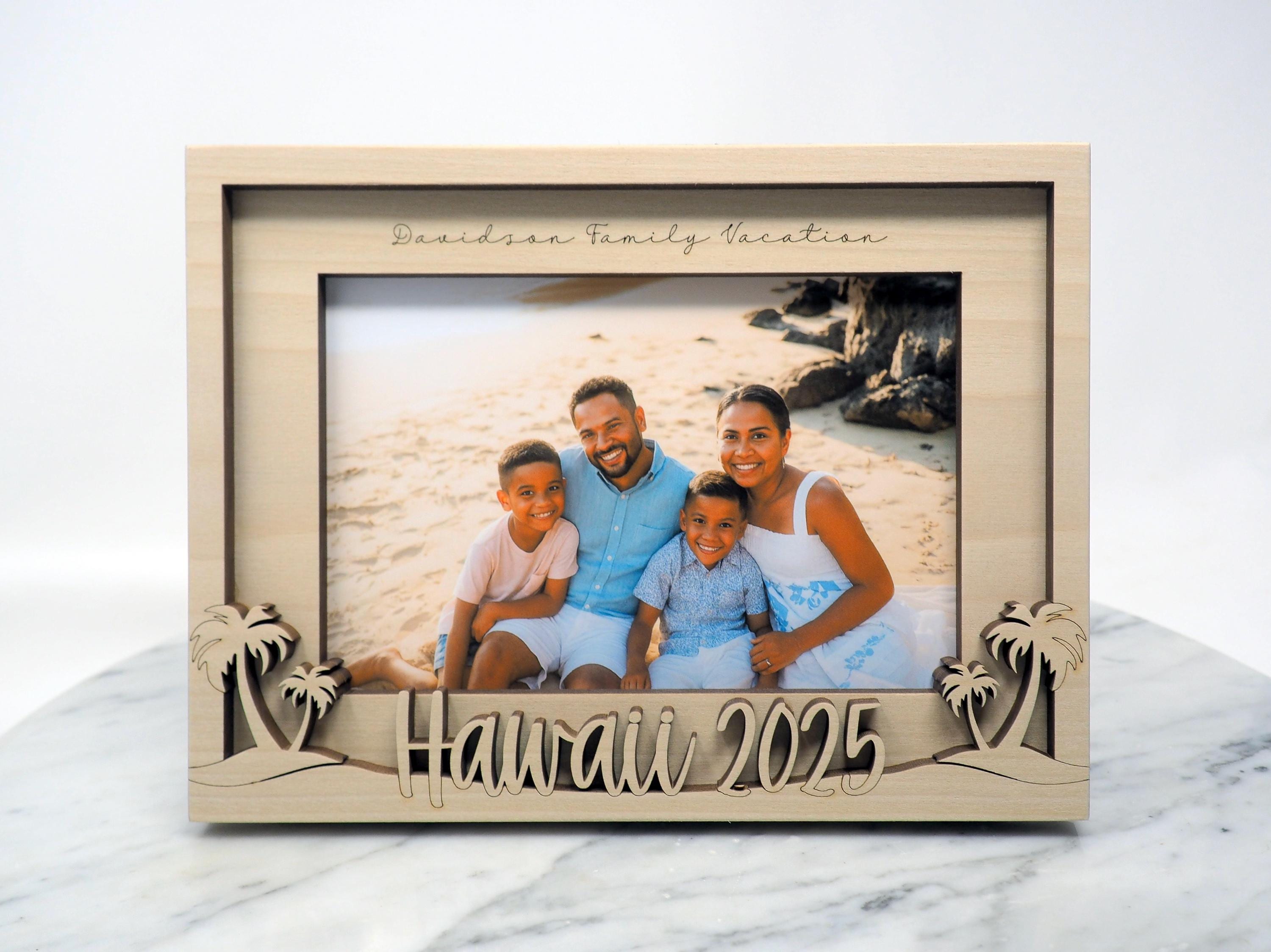 Personalized Hawaii Vacation Picture Frame | 4x6 or 5x7 Wooden Frame - Etsy