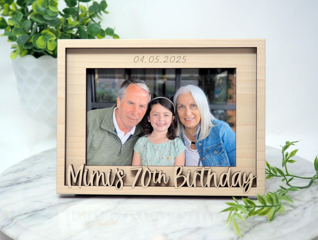 70th Birthday Frame | Personalized Birthday Picture Frame | Custom Name ...