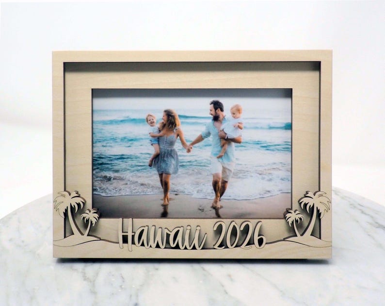 Personalized Hawaii Vacation Picture Frame | 4x6 or 5x7 Wooden Frame - Etsy