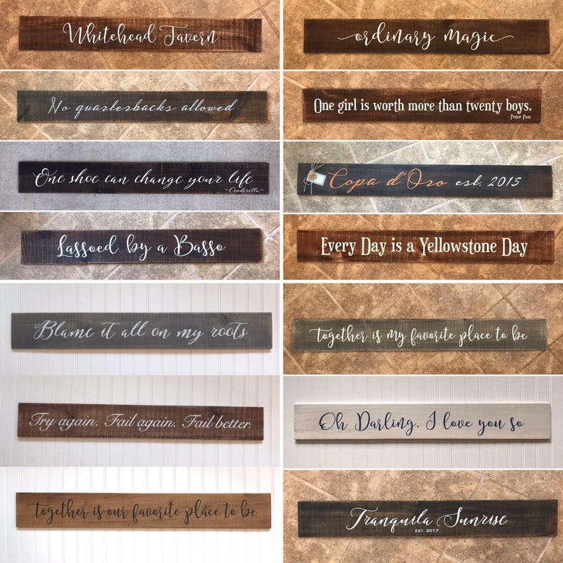 CUSTOM WOOD SIGN 34 Long Sign Over the door signs | Etsy