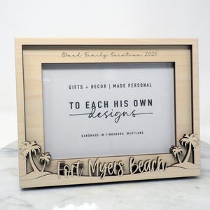Personalized Beach Vacation Picture Frame | 4x6 or 5x7 Wood Frame - Etsy