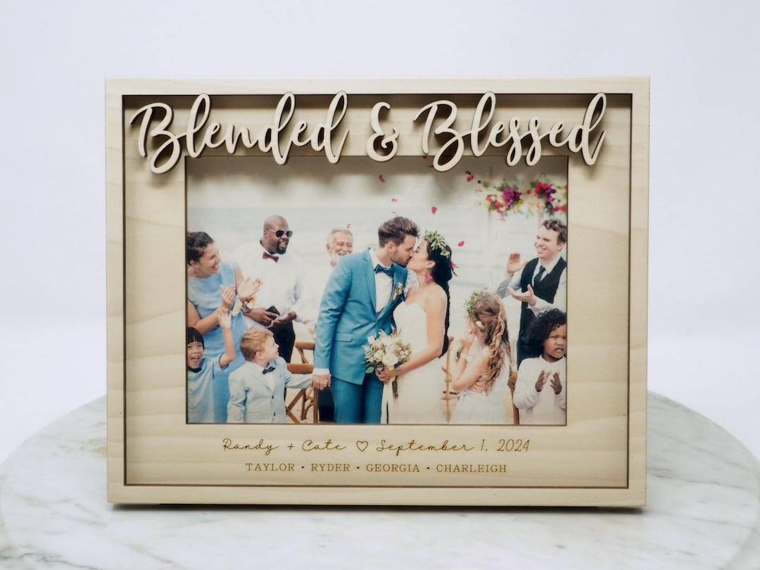 Blended Family Wedding Picture Frame | Blended and Blessed - Etsy