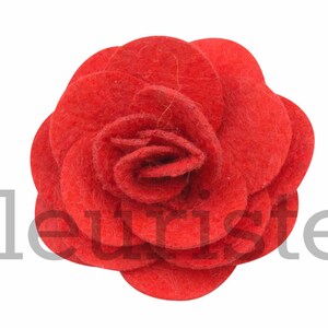 RED 2 Felt Fabric Flower, Chiffon Flower With Pearl, Wholesale Flower ...