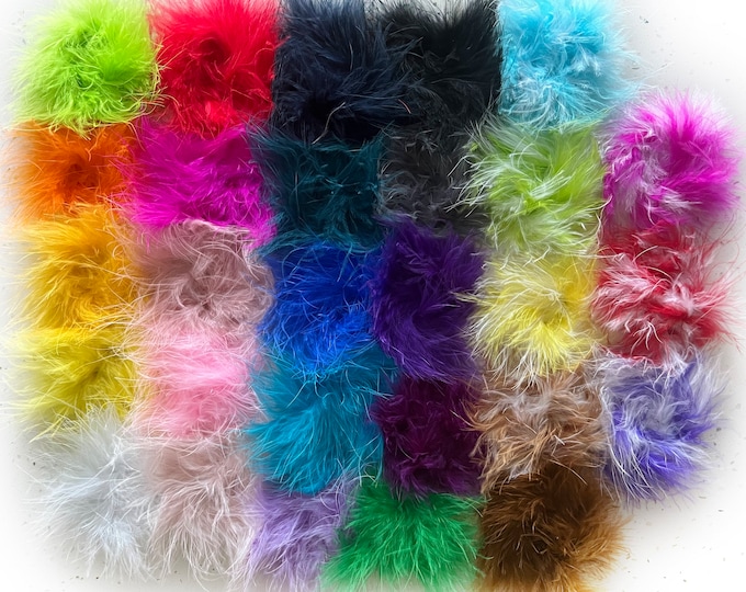 Marabou Feather Puffs Set of 10 You Choose Colors Feather Puff Marabou ...
