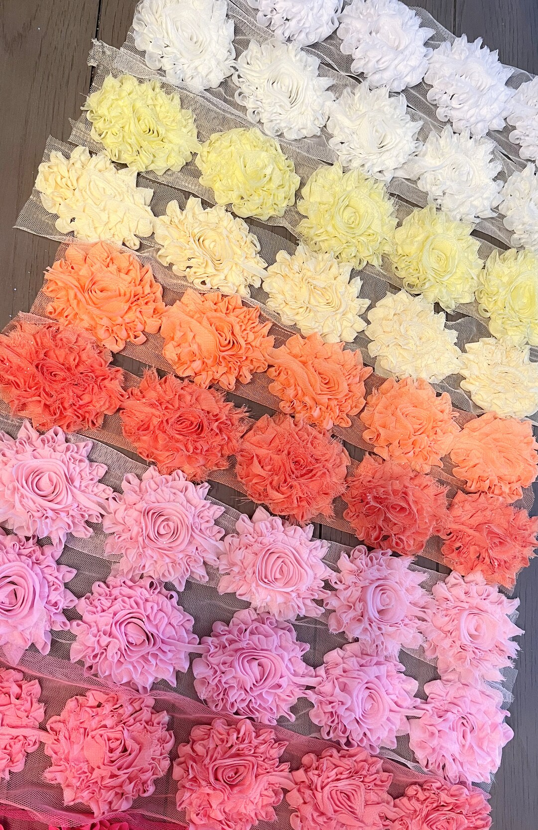 Sparkly Larger 3" Shabby Rose Trim, Shabby Flower Trim, Shabby Flowers ...