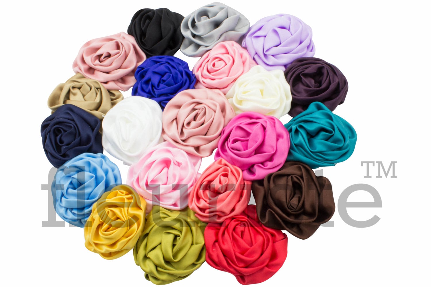 PLUM Satin Rosette Rolled Rosette Fabric Rose Rolled | Etsy