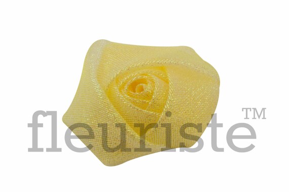 YELLOW Sparkle Rosette Fabric Rose Rolled Rosette Wholesale | Etsy