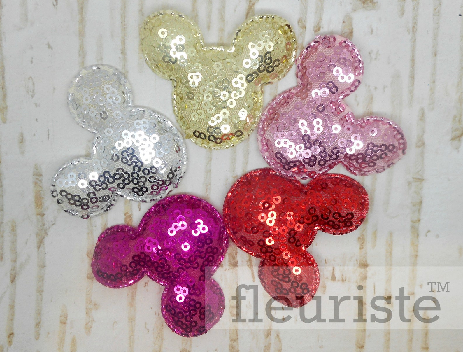 XL Mouse Head Padded Sequin Appliques , Mouse Head Resins, Wholesale ...