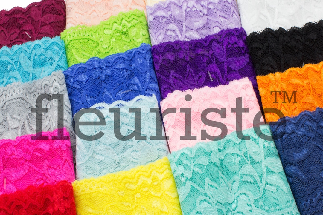 Elastic Lace, Lace Ribbon, Stretch Lace, Elastic Lace Trim, Lace by the ...