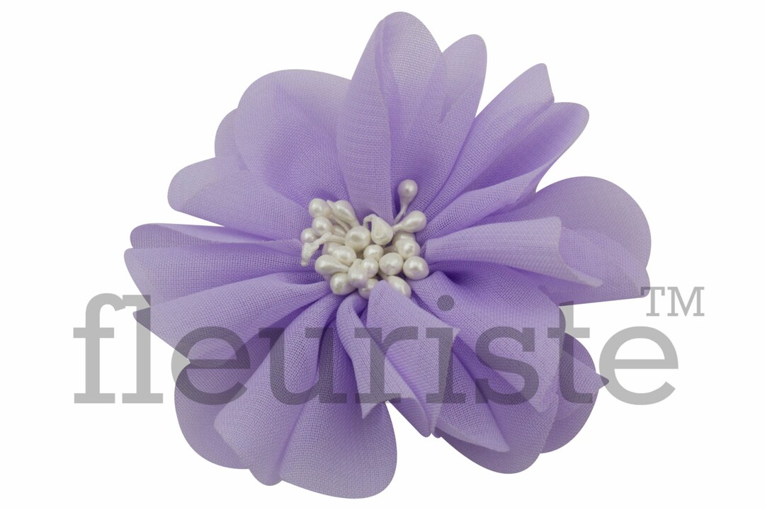 LAVANDA flor de gasa, flores por mayor, flor de la tela, diadema flor ...
