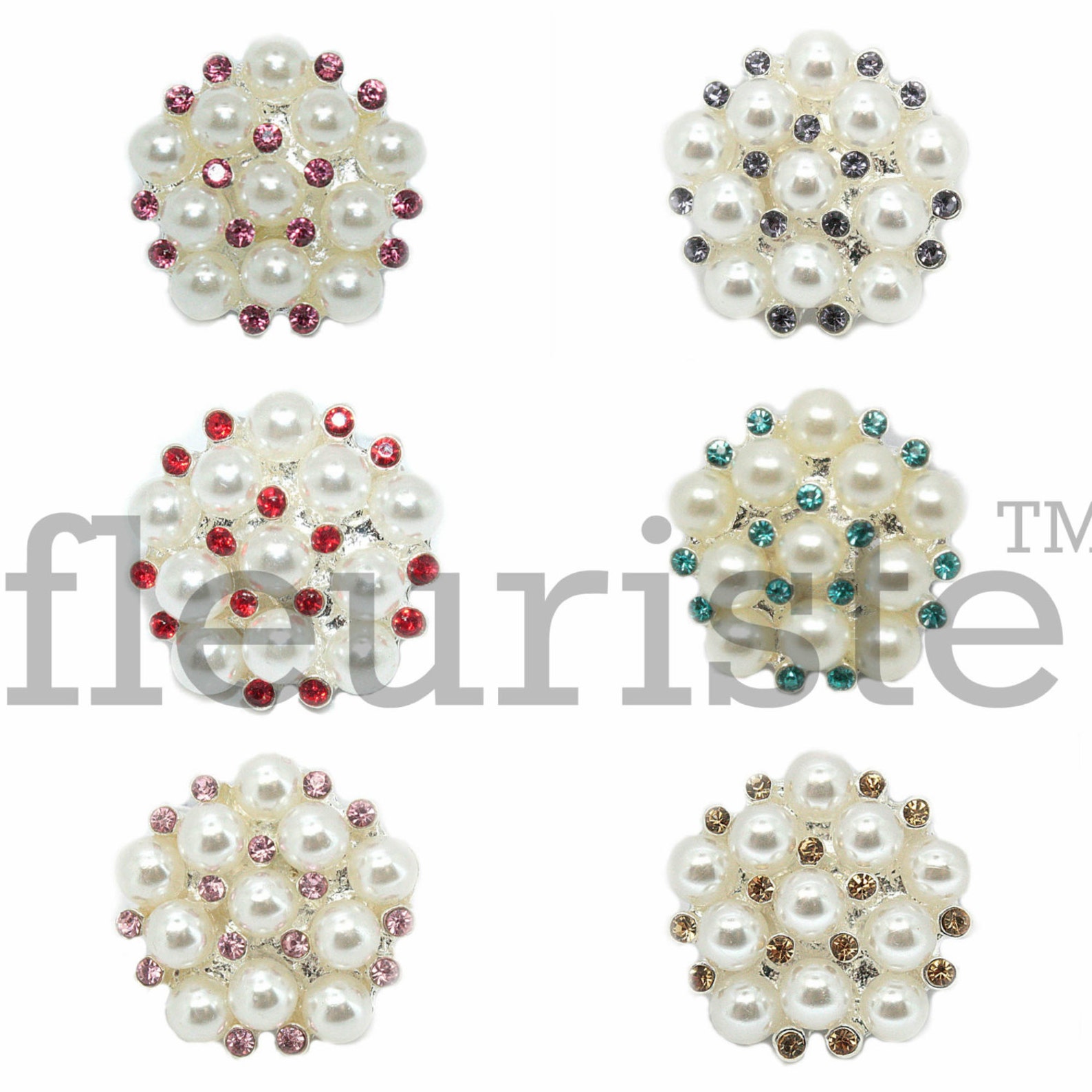 Rhinestone Button Vintage Pearl Button Flower Center - Etsy