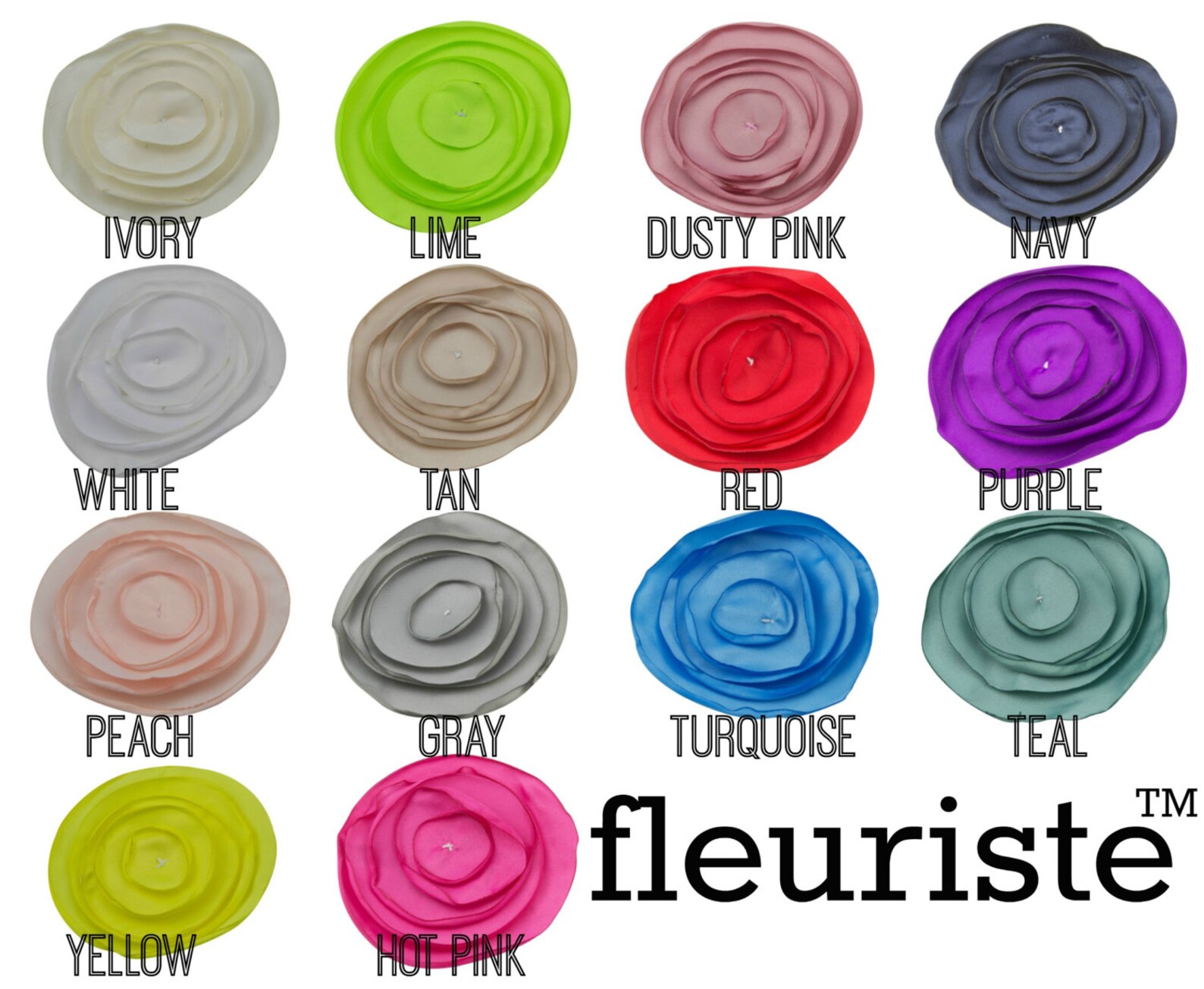 Choose Colors 3" Burned Petal Flower, Satin Flower, Burned Flower, DIY ...