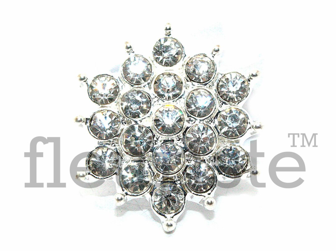 21 Mm Rhinestone Button, Flat Back Rhinestone, Button, Flower Center ...