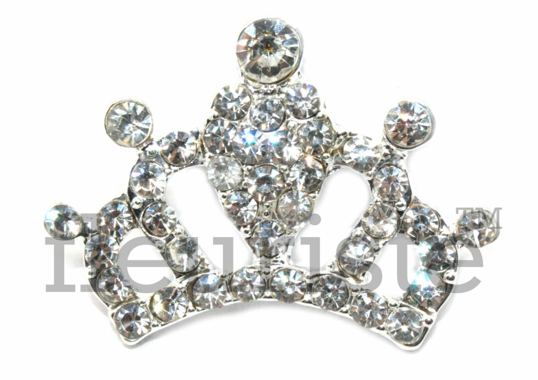 Princess Crown 30x22 Mm Rhinestone Button, Medium Flat Back Rhinestone ...