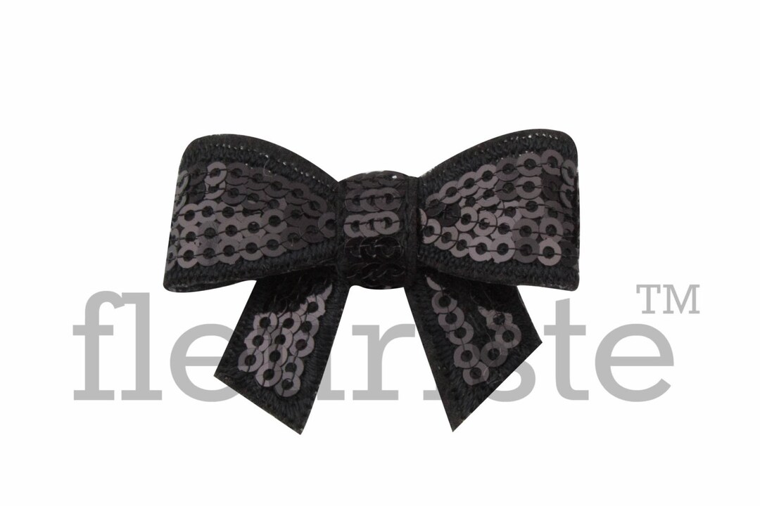 BLACK 2 Inch Sequin Bows, Mini Sequin Bows, Mini Bows, Sparkly Bows ...