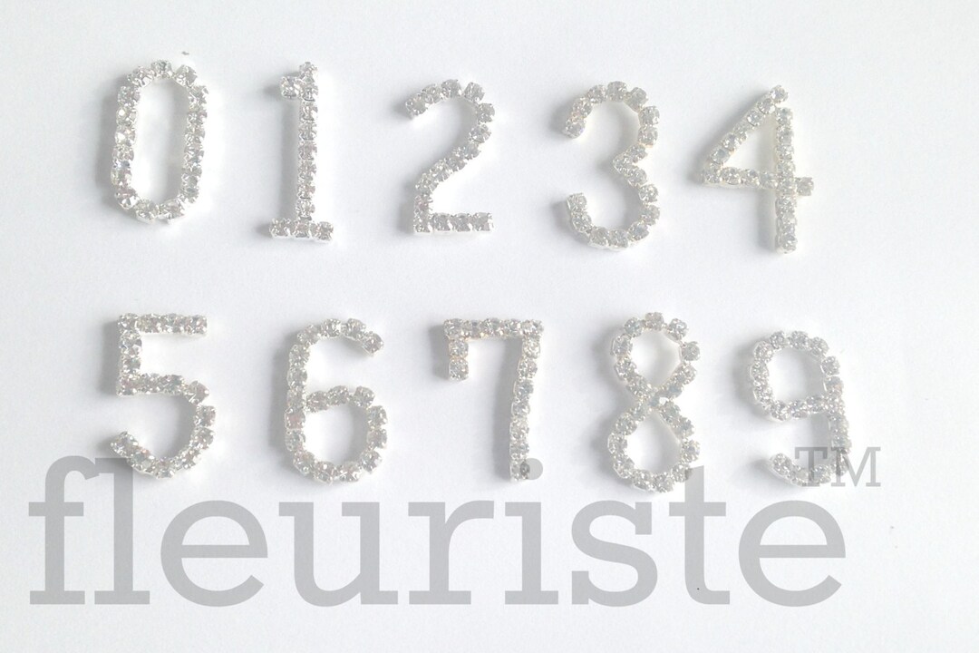 Number Rhinestone, Bulk Metal Rhinestone, Rhinestone Numbers, Flatback ...