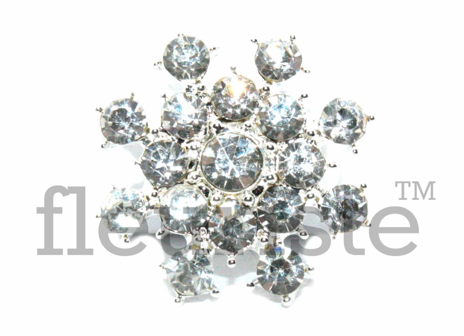 Snowflake Button Clear Rhinestone Pearl Rhinestone Large - Etsy