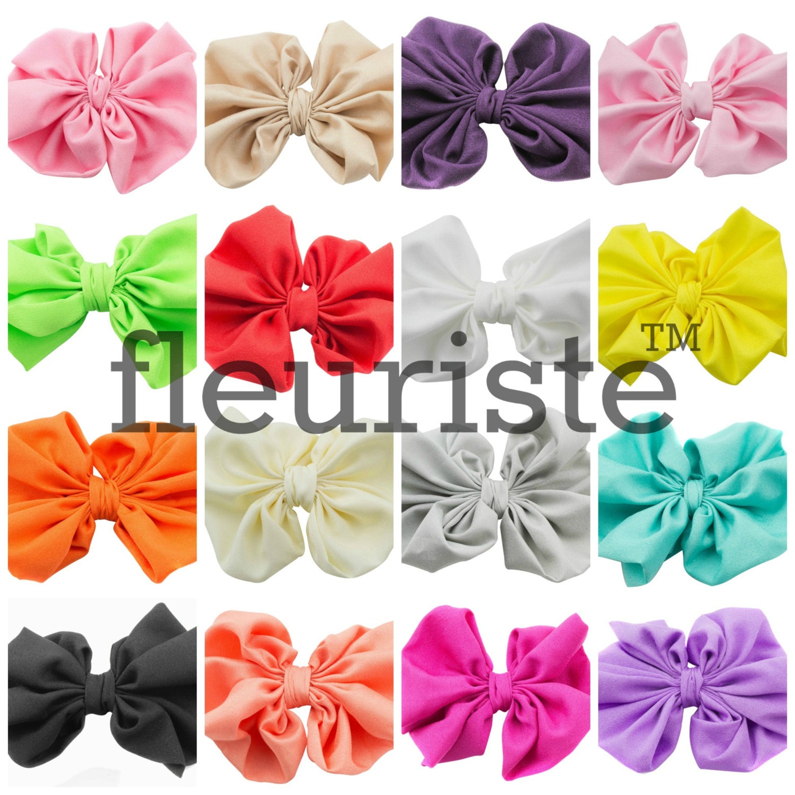 Chiffon Bows, 5 Inch Bows, Large Chiffon Bows, Hair Bows, DIY Hair Bows ...