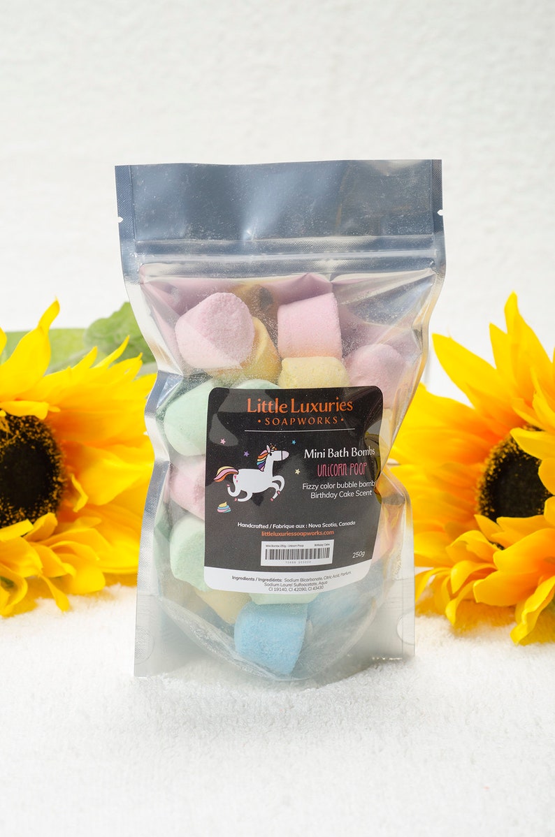 3 Pack Unicorn Poop Mini Bath Bombs in a Resealable Pouch - Etsy