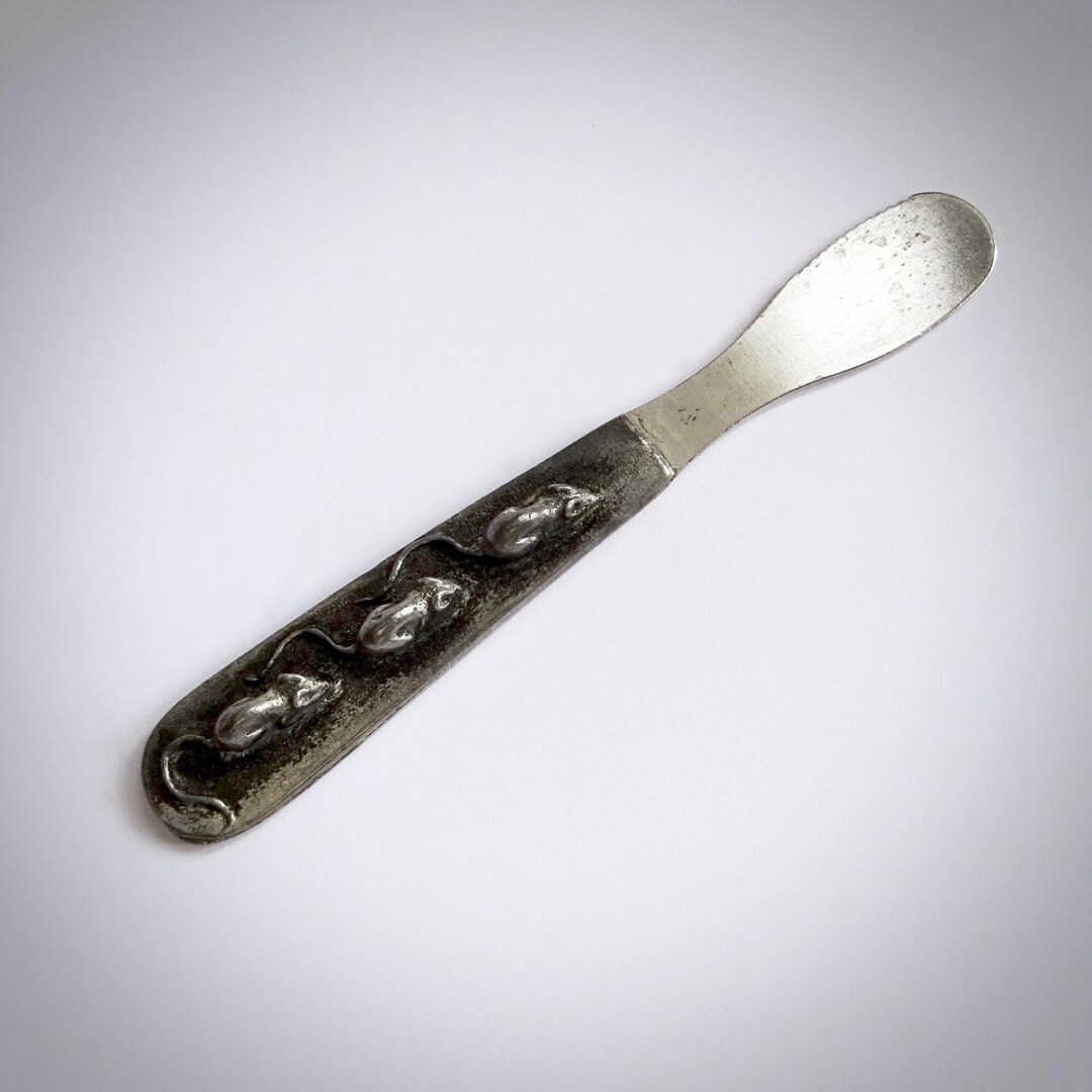 Vintage Metzke Pewter Knife, Hand-cast Pewter, Novelty Mouse Cheese ...