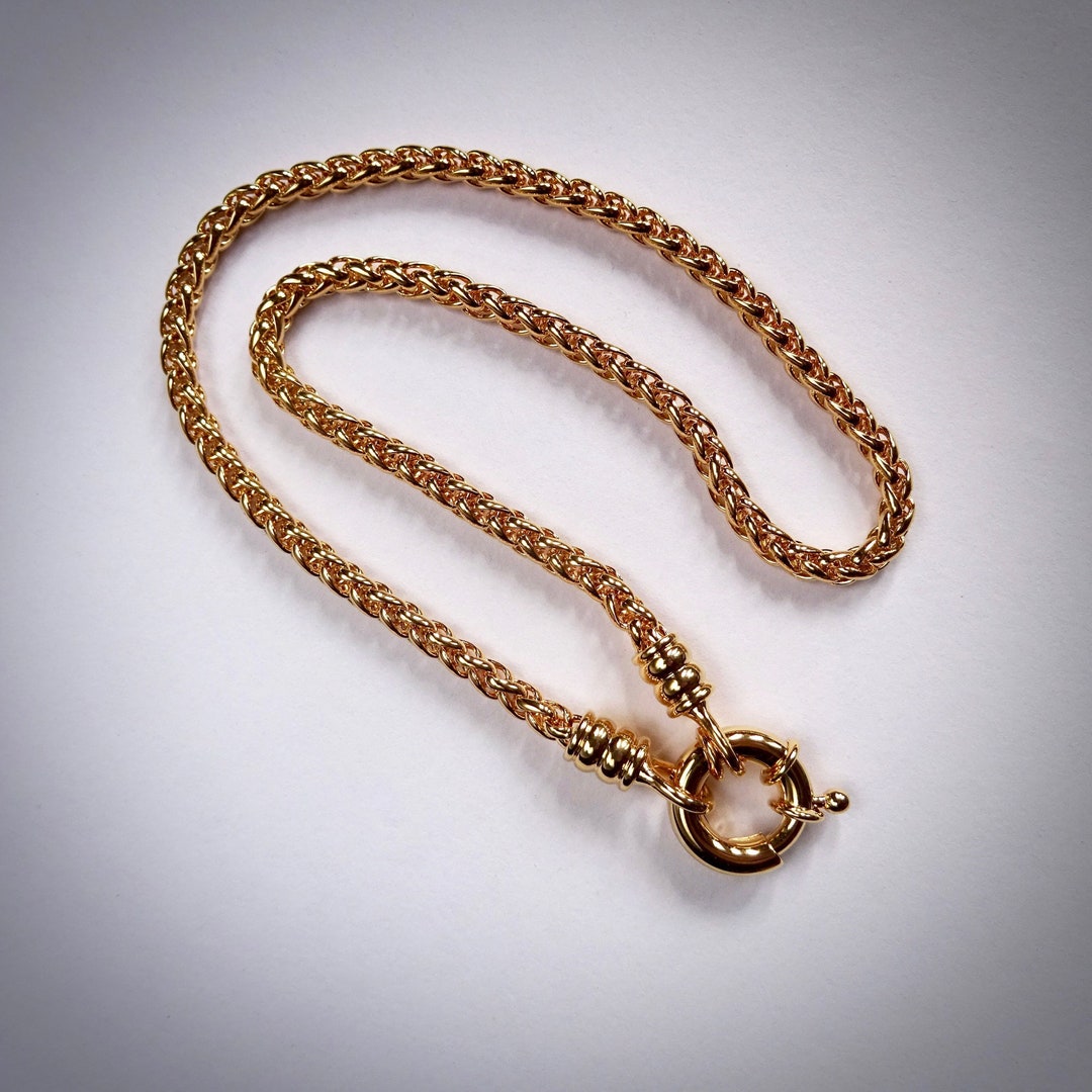 Vintage Cabouchon 18ct Gold Plate Chain Necklace With Senorita Clasp ...