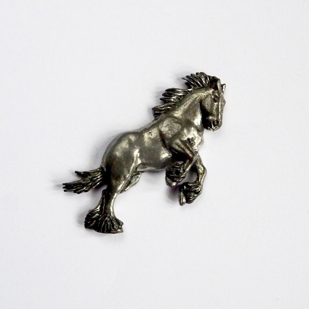Vintage Pewter Horse Lapel Pin by A R Brown, Silver Tone Horse Scatter ...
