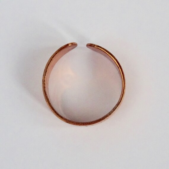 Vintage Copper Ring with Leaf Pattern, Adjustable, Ha… - Gem
