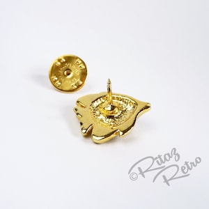 Vintage Cabouchon Fish Lapel Pin, 18ct Gold Plate & Enamel, Tropical ...